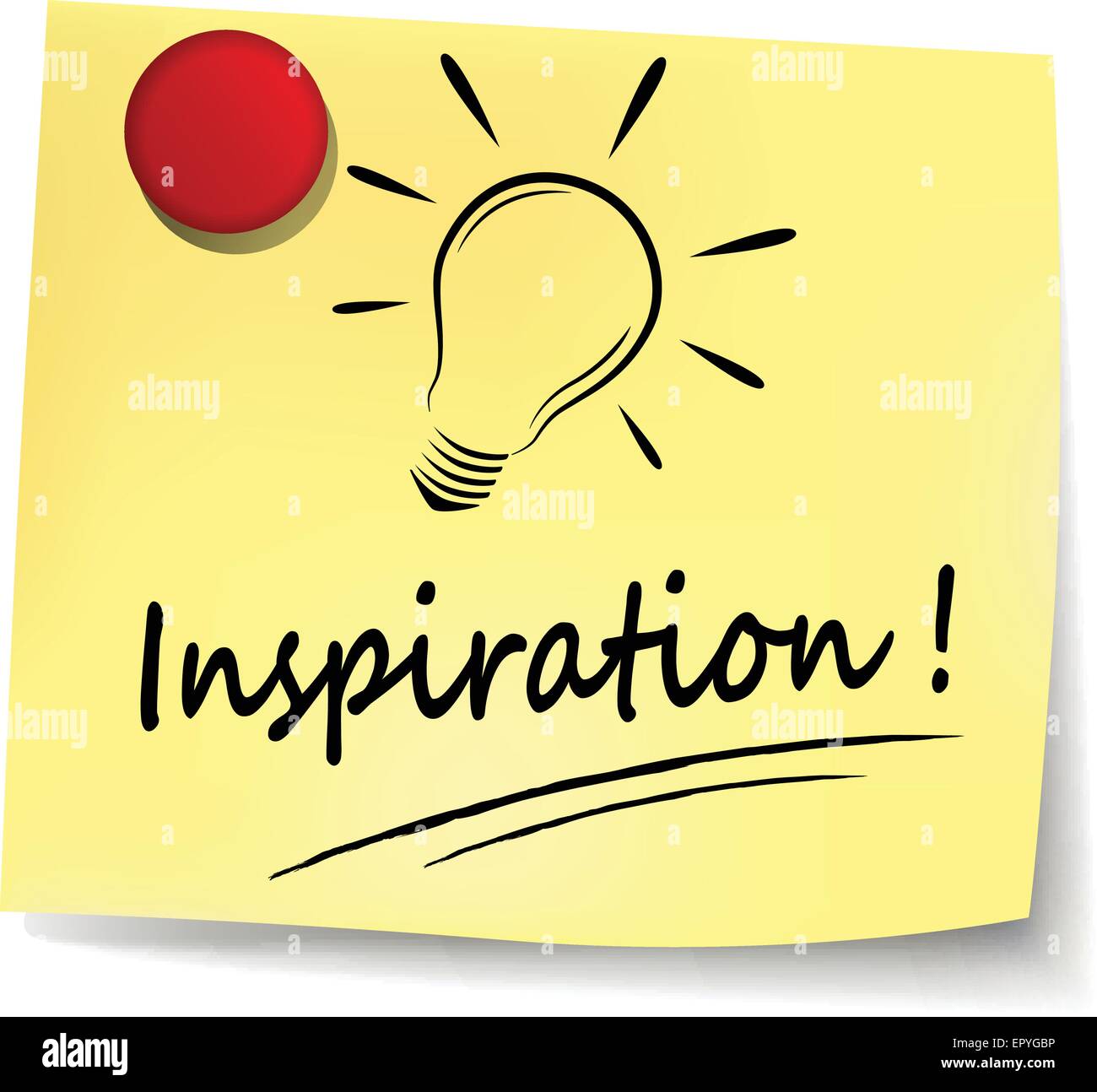 illustration of inspiration yellow note concept sign Stock Vector Image ...