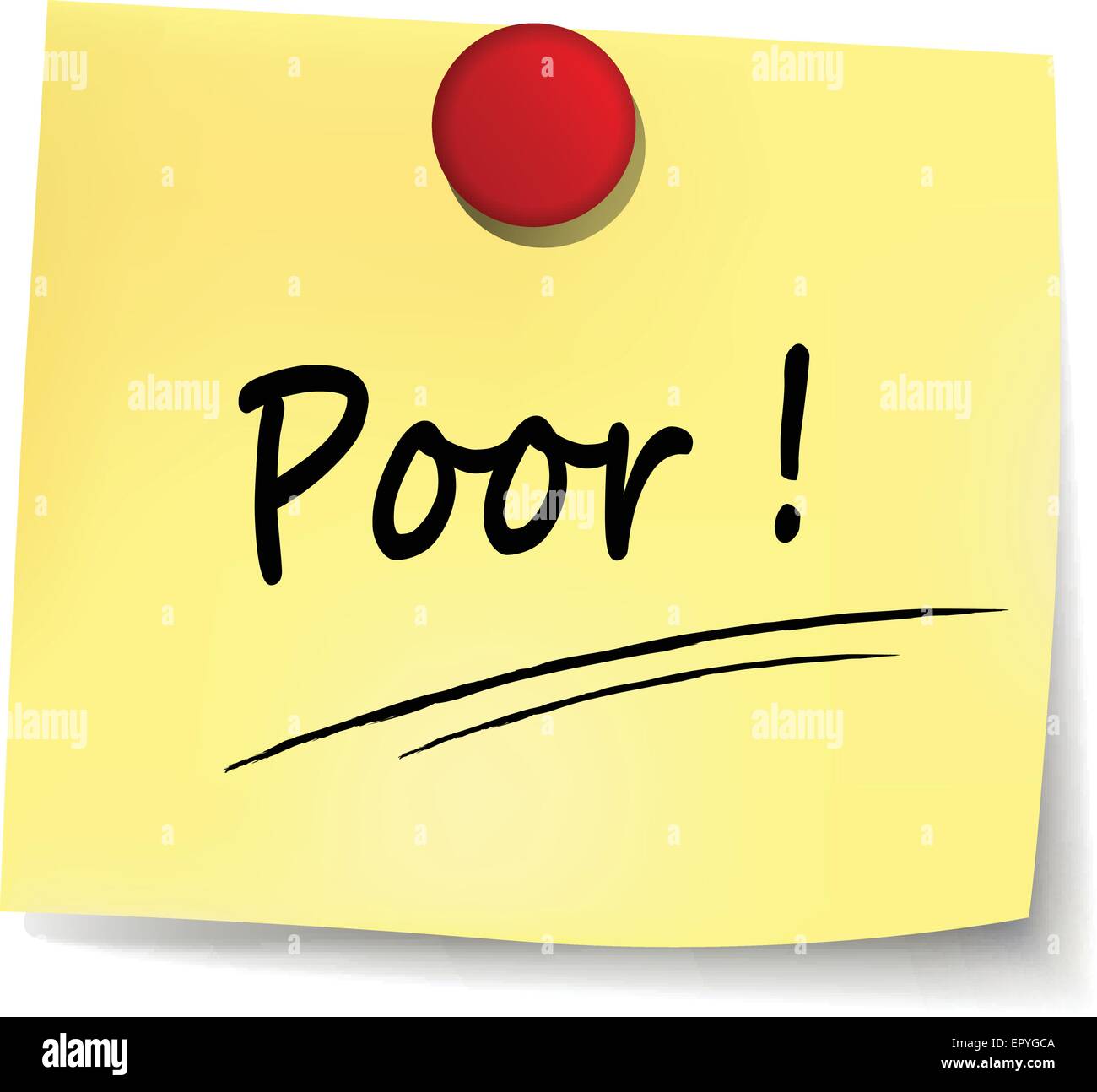 illustration of poor yellow note concept sign Stock Vector Image & Art ...
