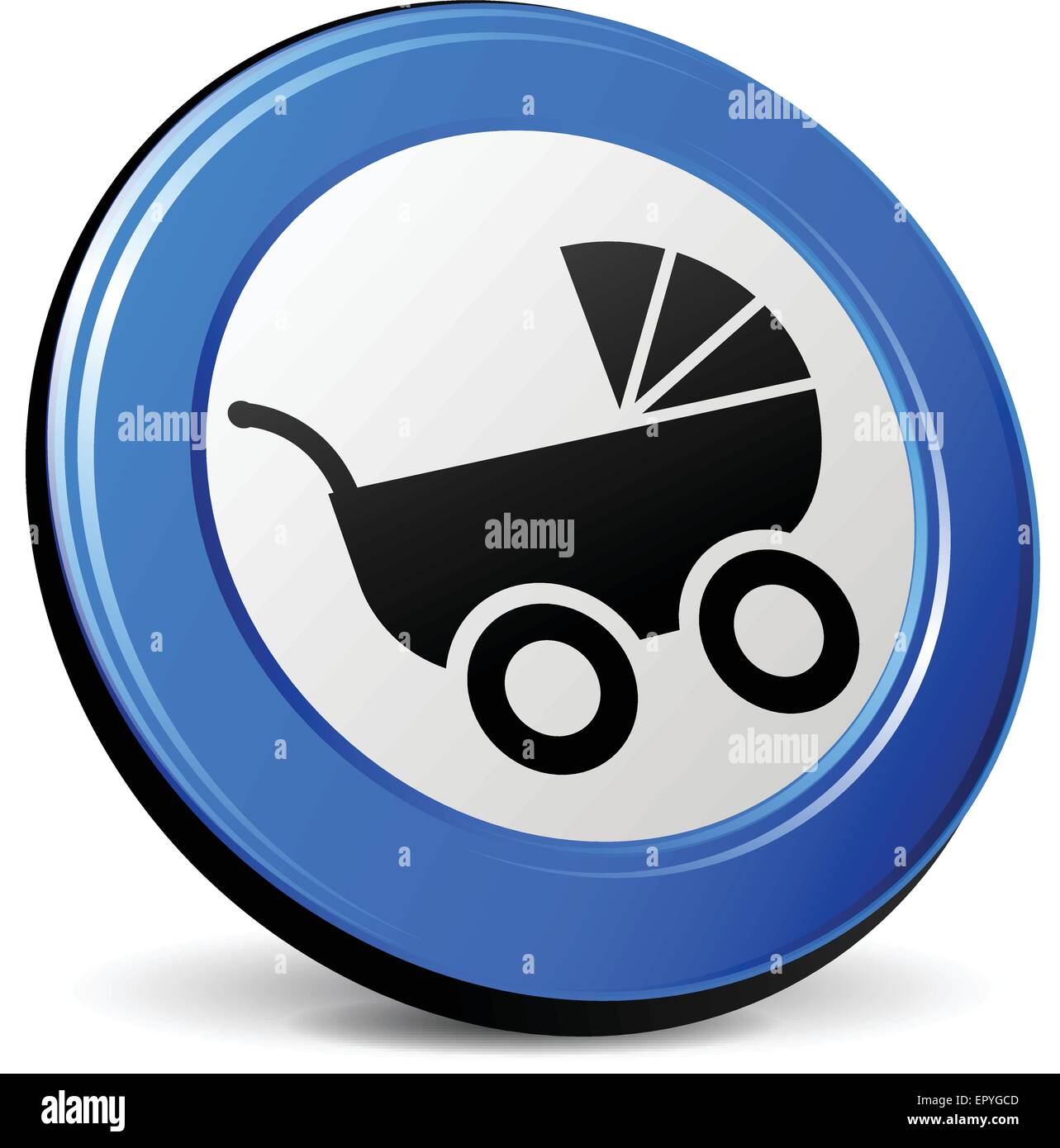 illustration of pram 3d blue design icon Stock Vector Image & Art - Alamy