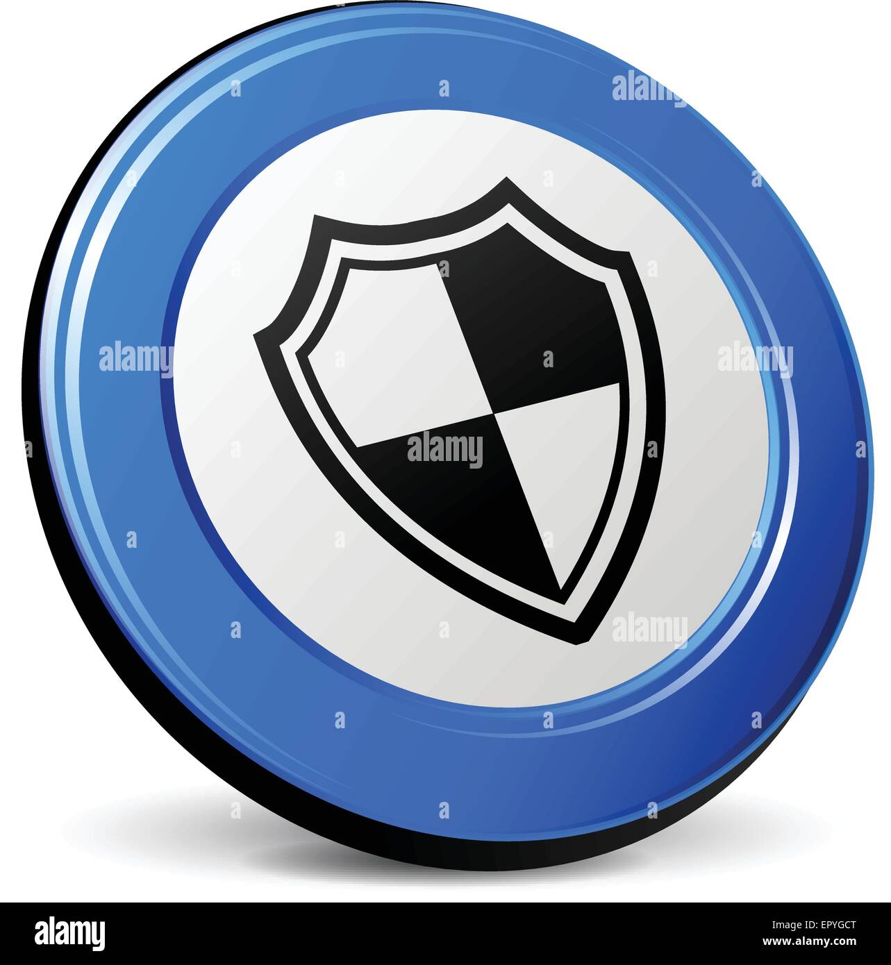 Blue shield white web Stock Vector Images - Alamy