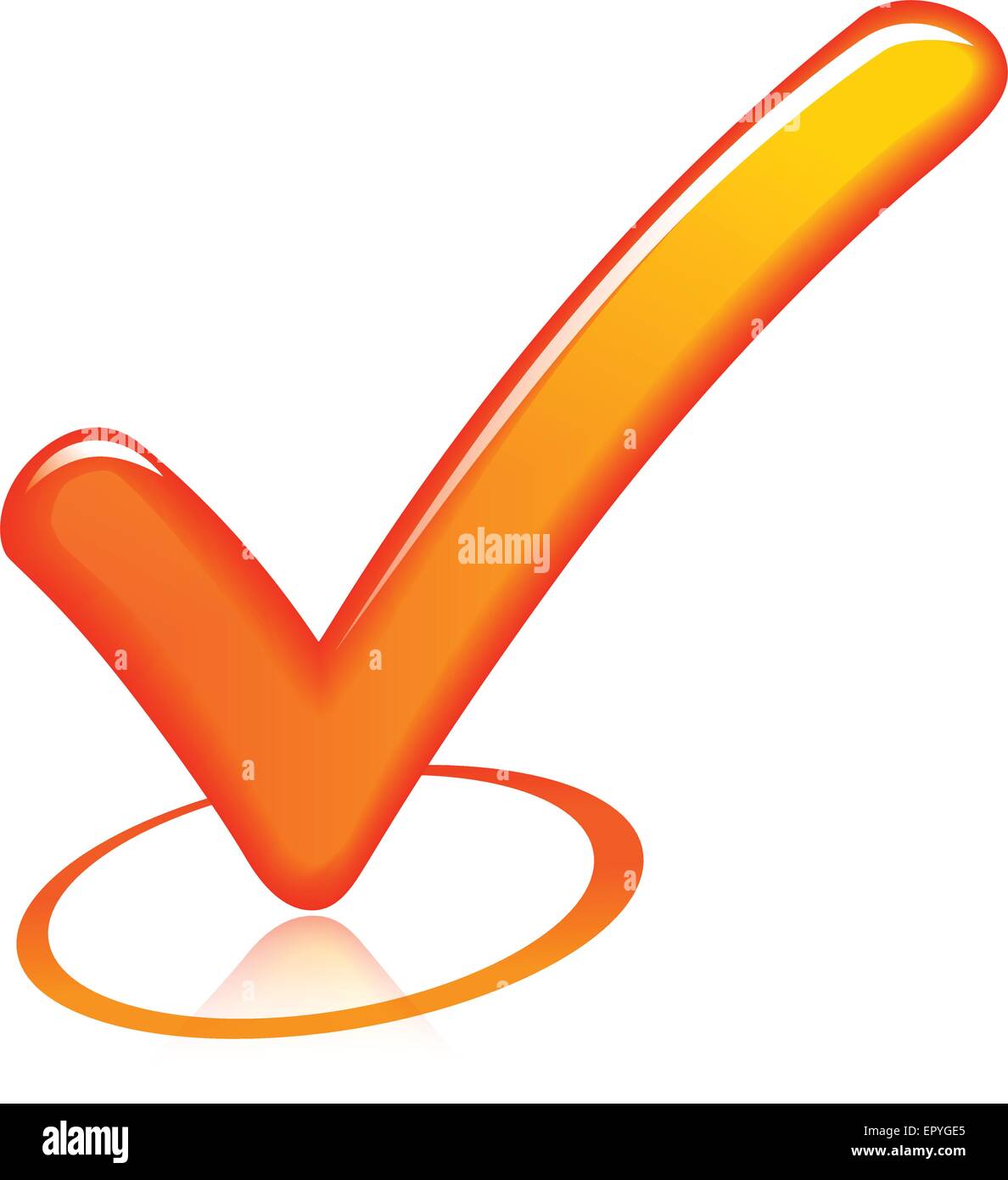 illustration of orange check mark on white background Stock Vector ...