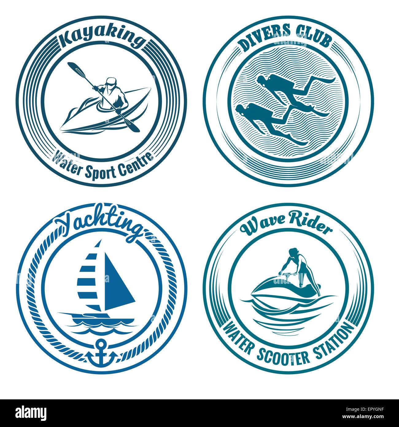 Water Sport Stamp set Stock Vector Image & Art - Alamy