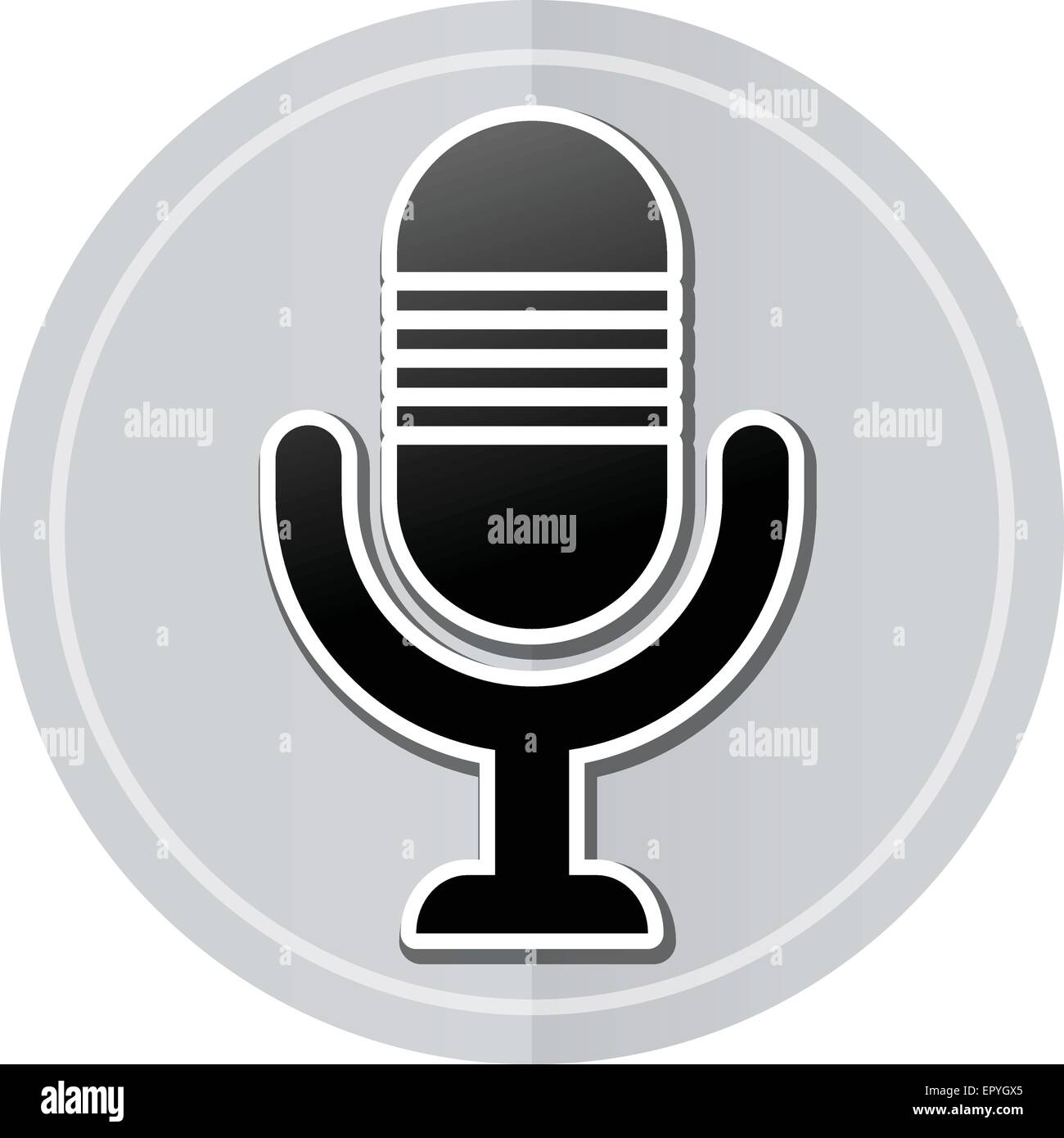 Illustration of microphone sticker icon simple design Stock Vector ...