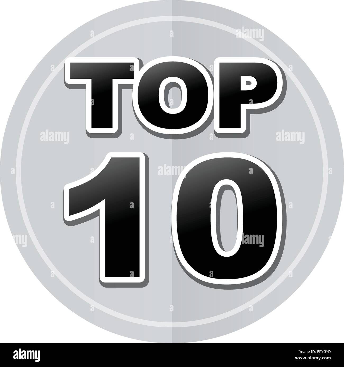 Illustration of top ten sticker icon simple design Stock Vector Image ...