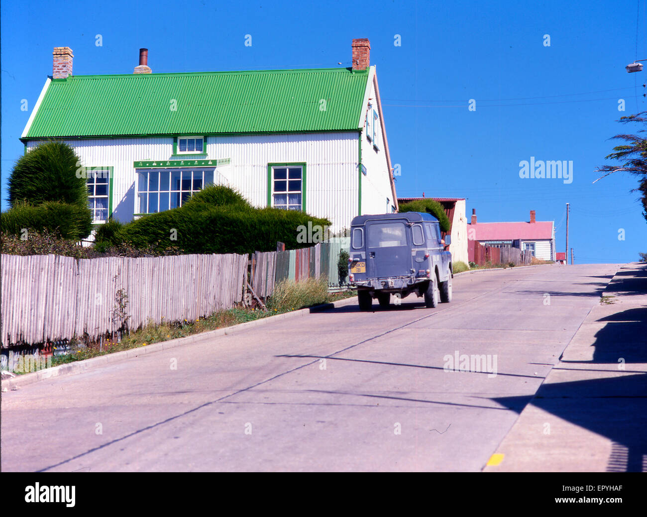 view of the capital Port Stanley,The Falkland Islands (British Overseas ...