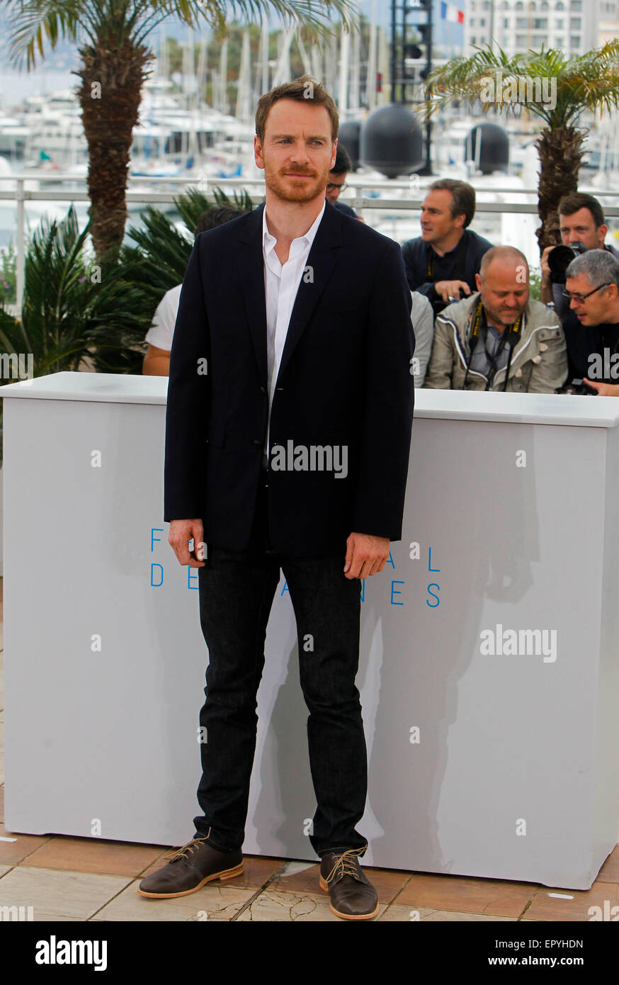 Cannes, France. 21st May, 2015. Actor Michael Fassbender poses during ...