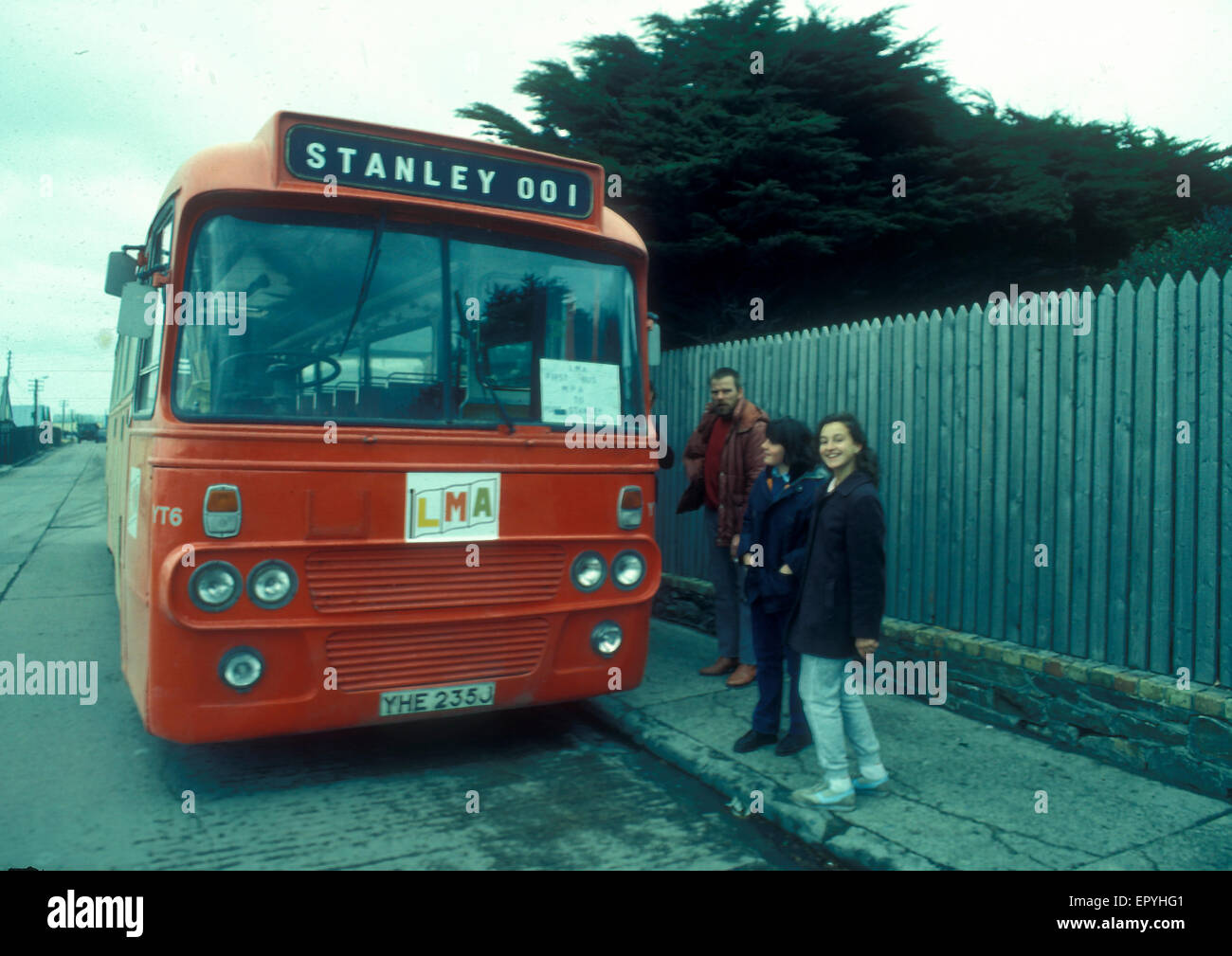 the first bus in the capital Port Stanley,The Falkland Islands (British ...