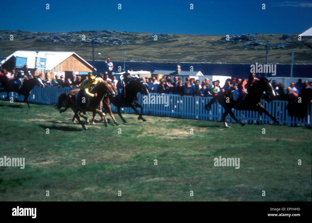A horse racing meeting at Port Stanley,The Falkland Islands (British ...