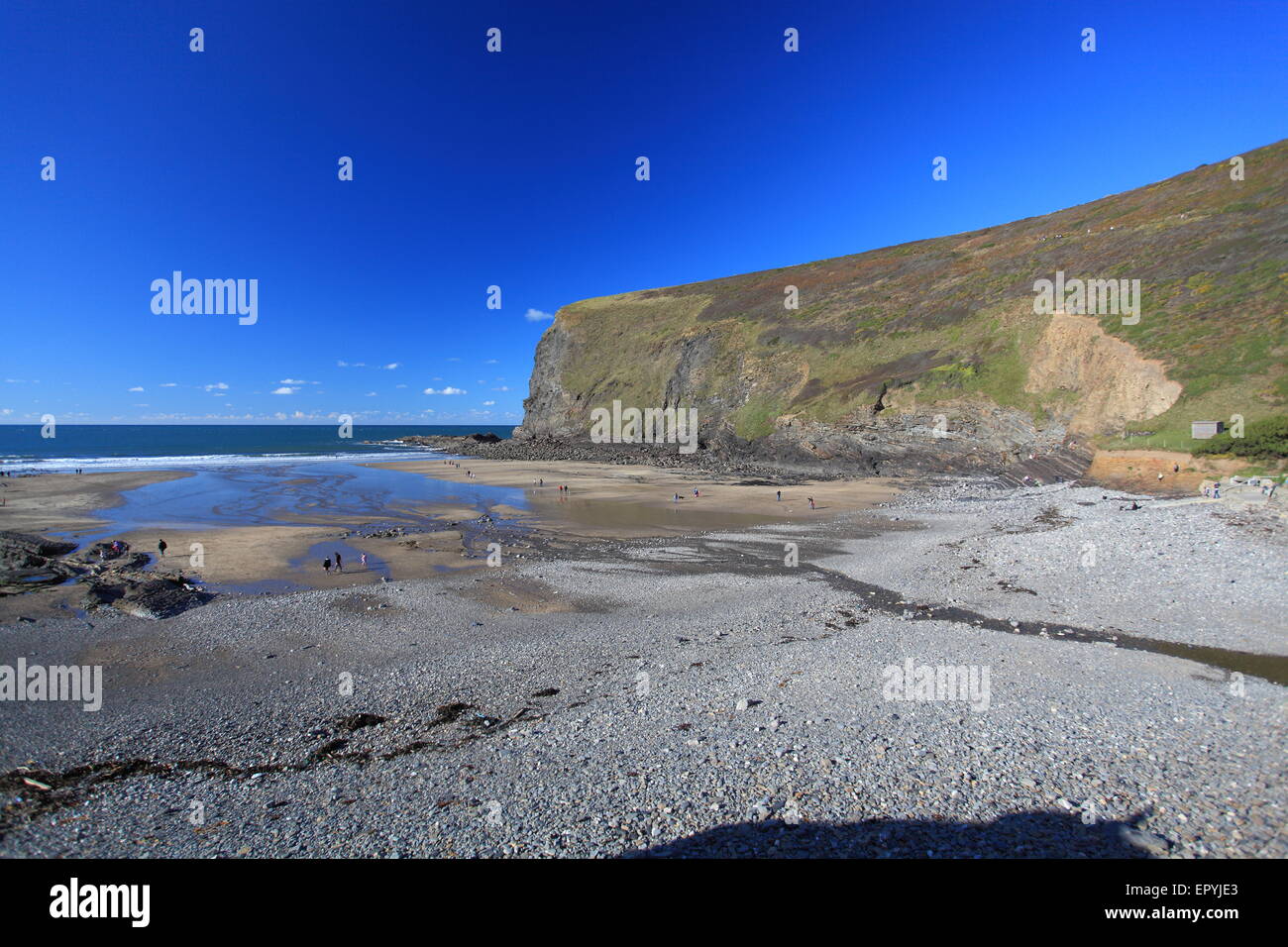 Crackington Haven beach on the north coast of Cornwall in England Stock ...