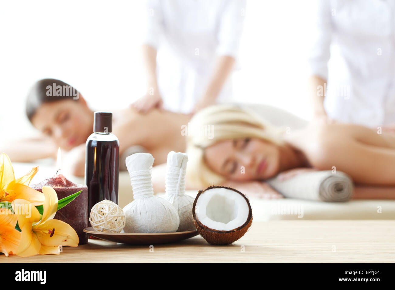 Beautiful women spa session hi-res stock photography and images - Alamy