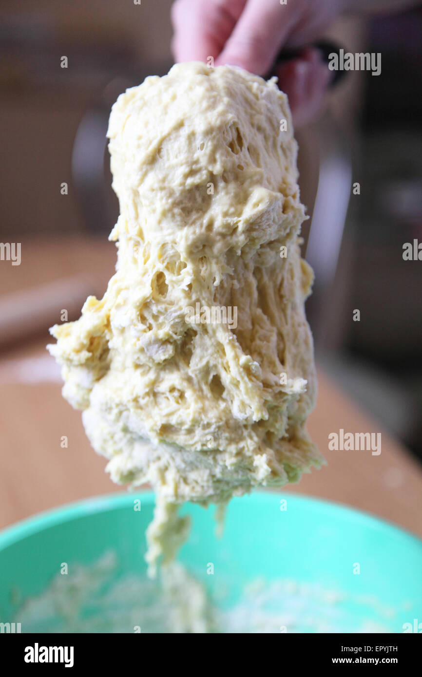 photo on the dough on a spoon Stock Photo - Alamy