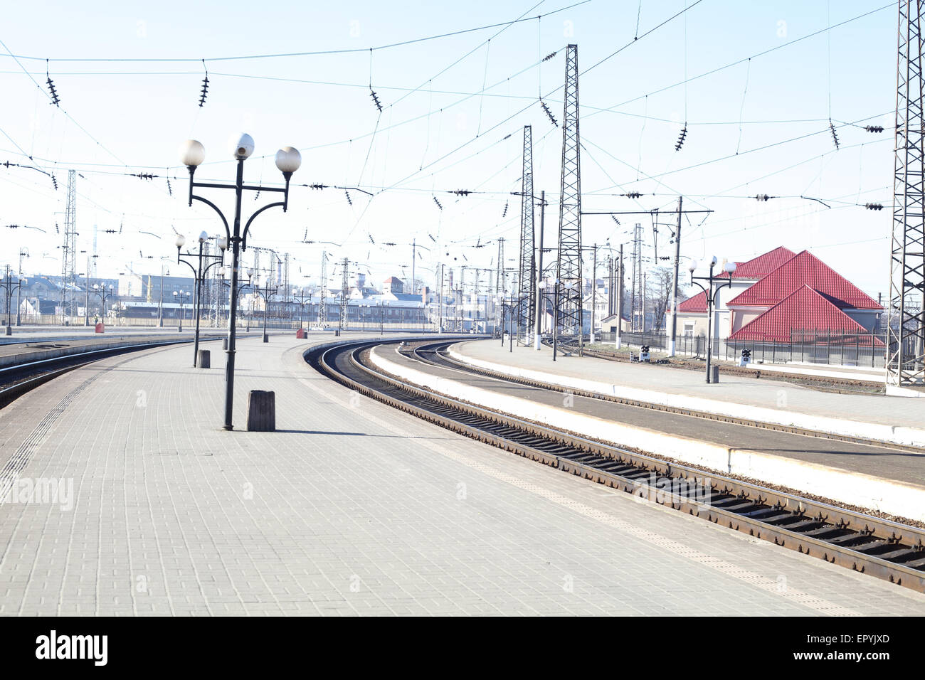 An image of Train Rail Stock Photo - Alamy