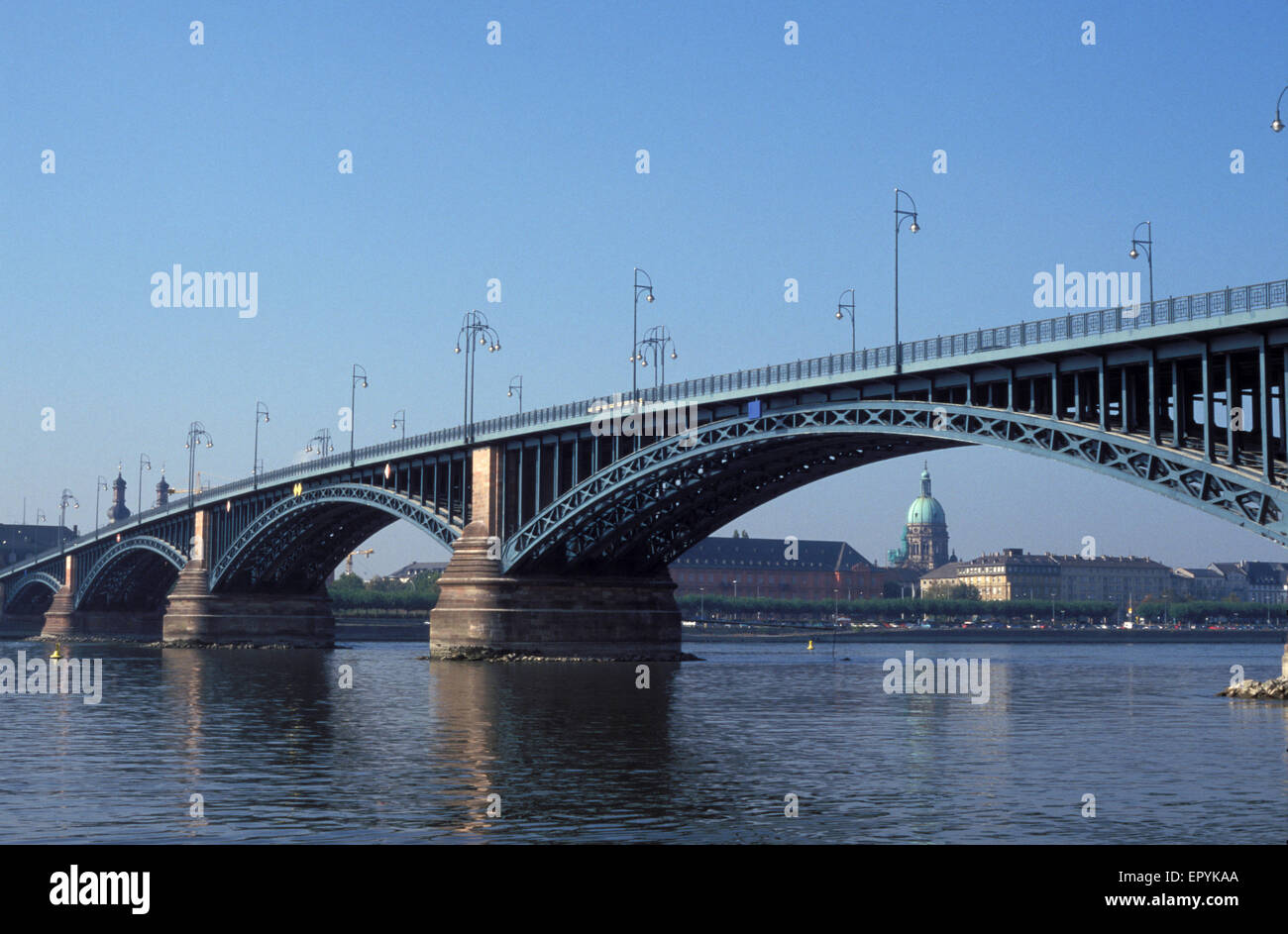 DEU, Germany, Mainz, Theodor-Heuss bridge across the river Rhine ...