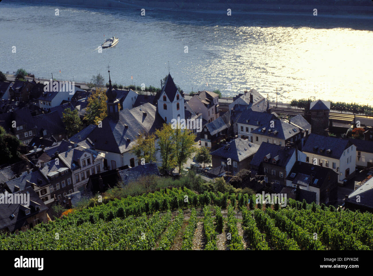 DEU, Germany, view to Kaub at the river Rhine. DEU, Deutschland, Blick ...