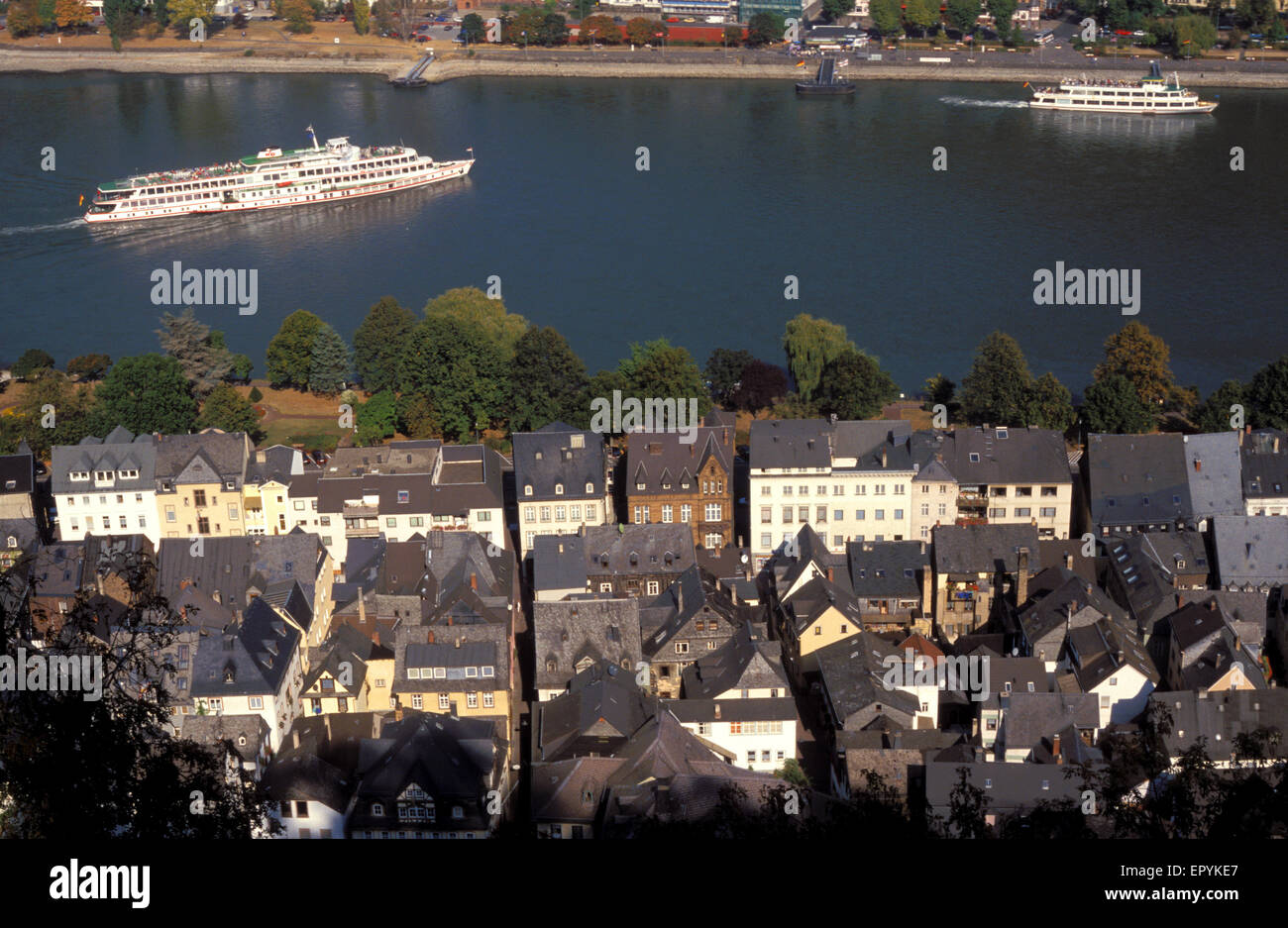DEU, Germany, view to St. Goar at the river Rhine. DEU, Deutschland ...