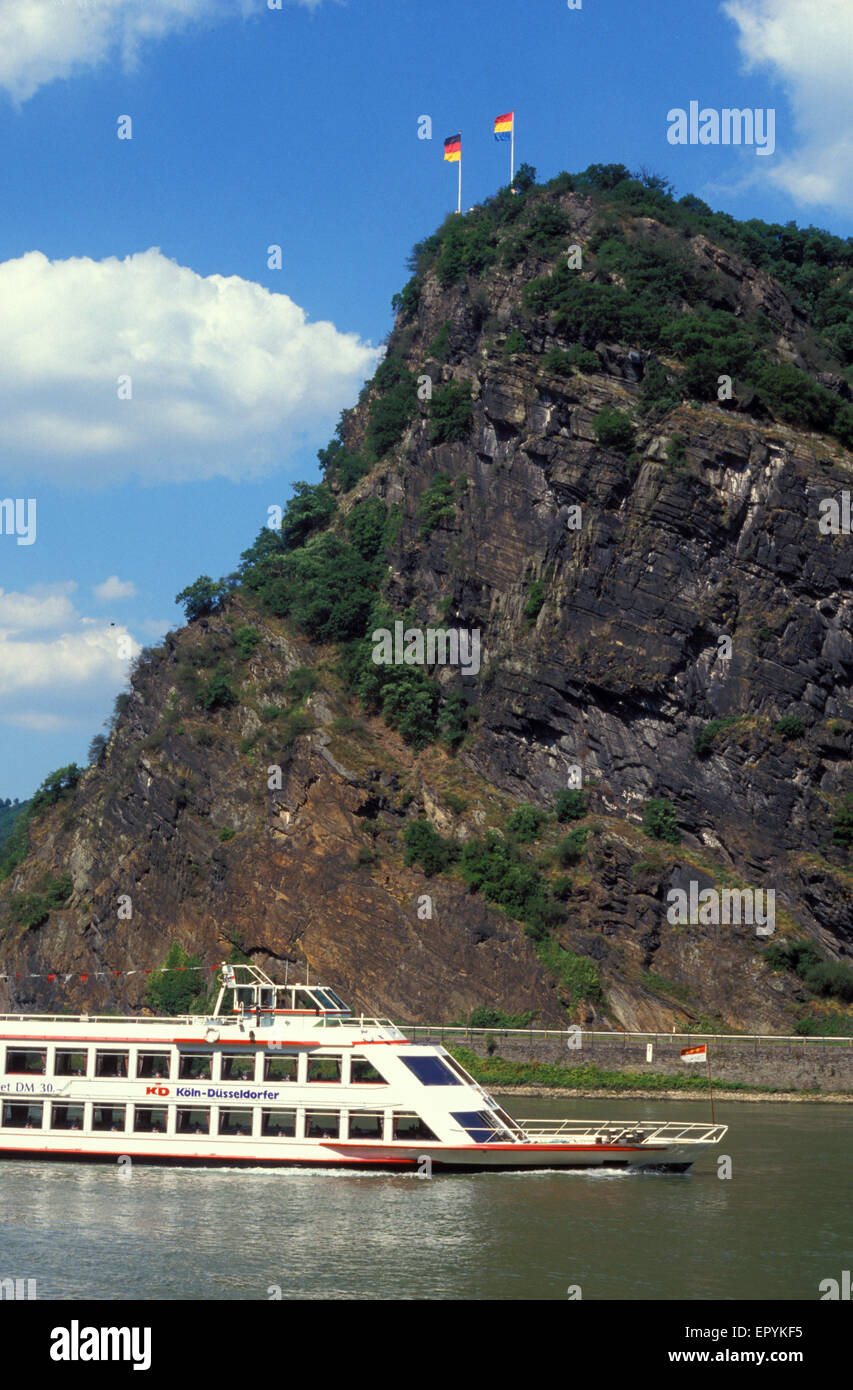 DEU, Germany, the Loreley rock at the river Rhine. DEU, Deutschland ...