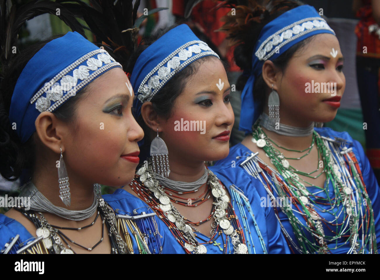 Bangladeshi indigenous peoples with the traditional dress and ornaments ...