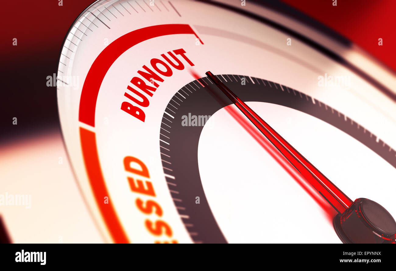 Burnout meter with needle pointing very close to critical position ...