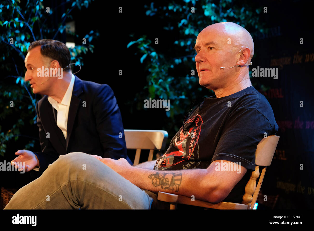 Hay Festival, Powys, Wales - May 2015 - Author Irvine Welsh on stage in ...