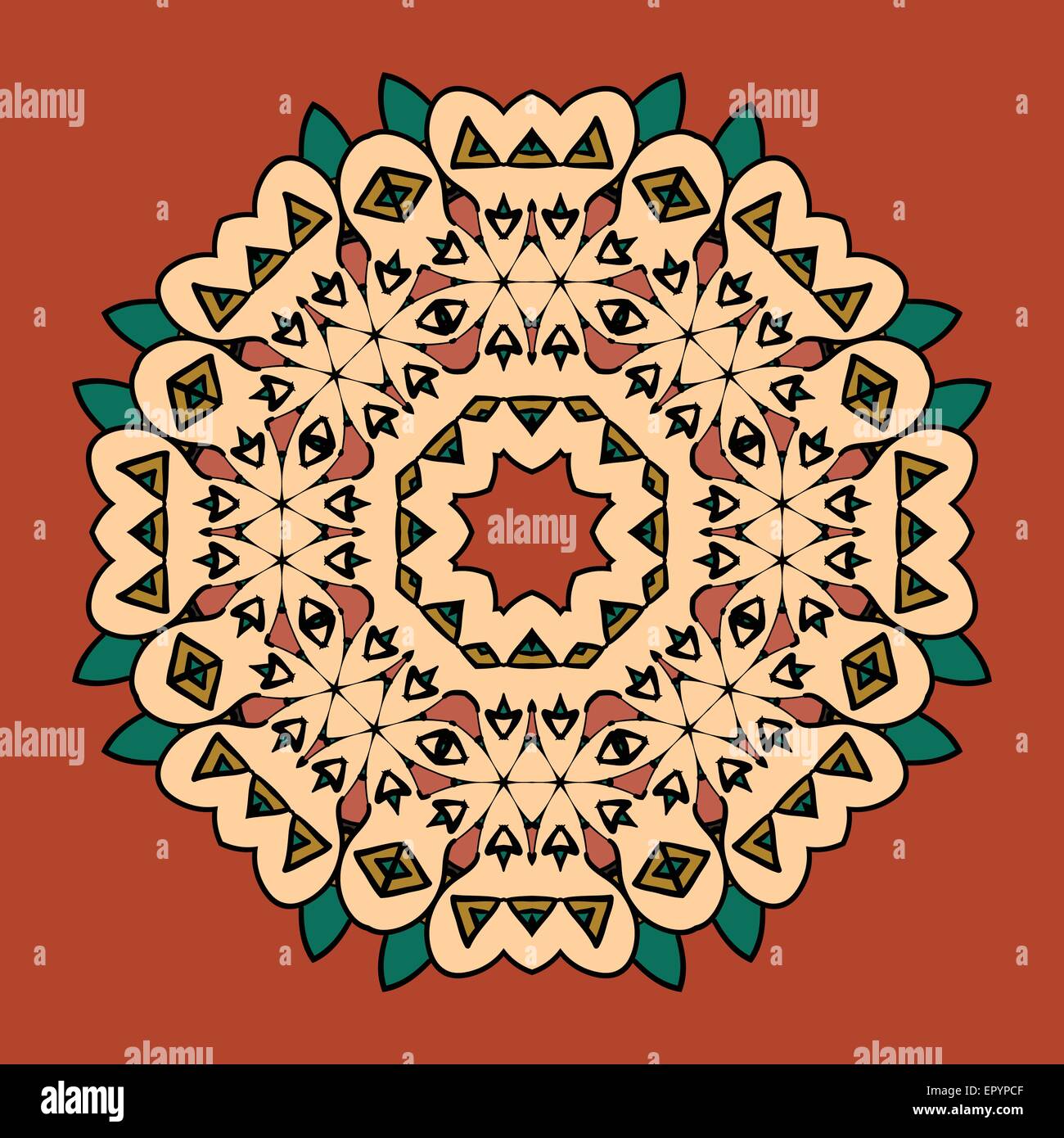 what is karma Oriental mandala motif round lase pattern on the yellow ...