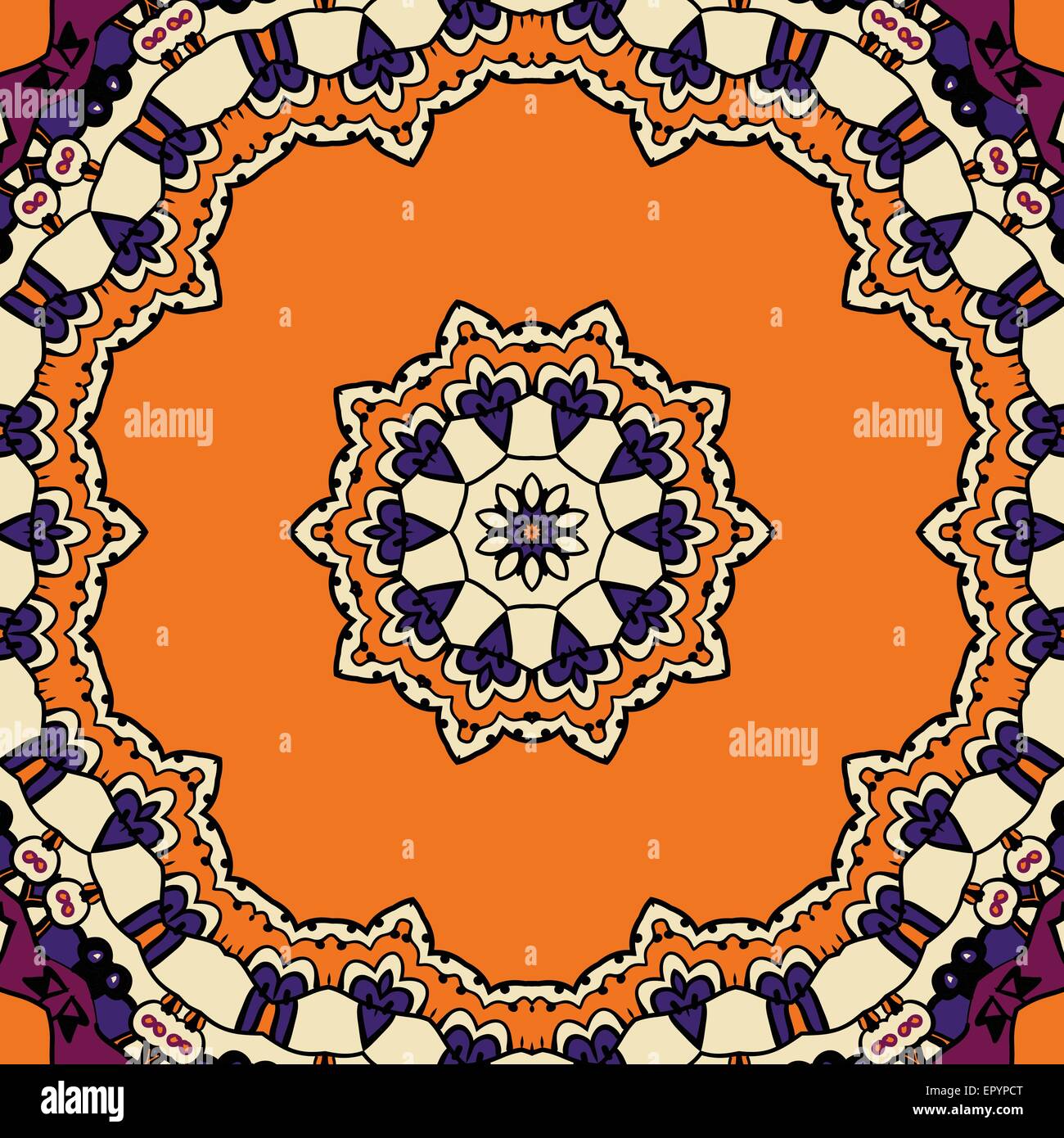 Stylized frame border. Ornamental round lace pattern. Delicate circle ...