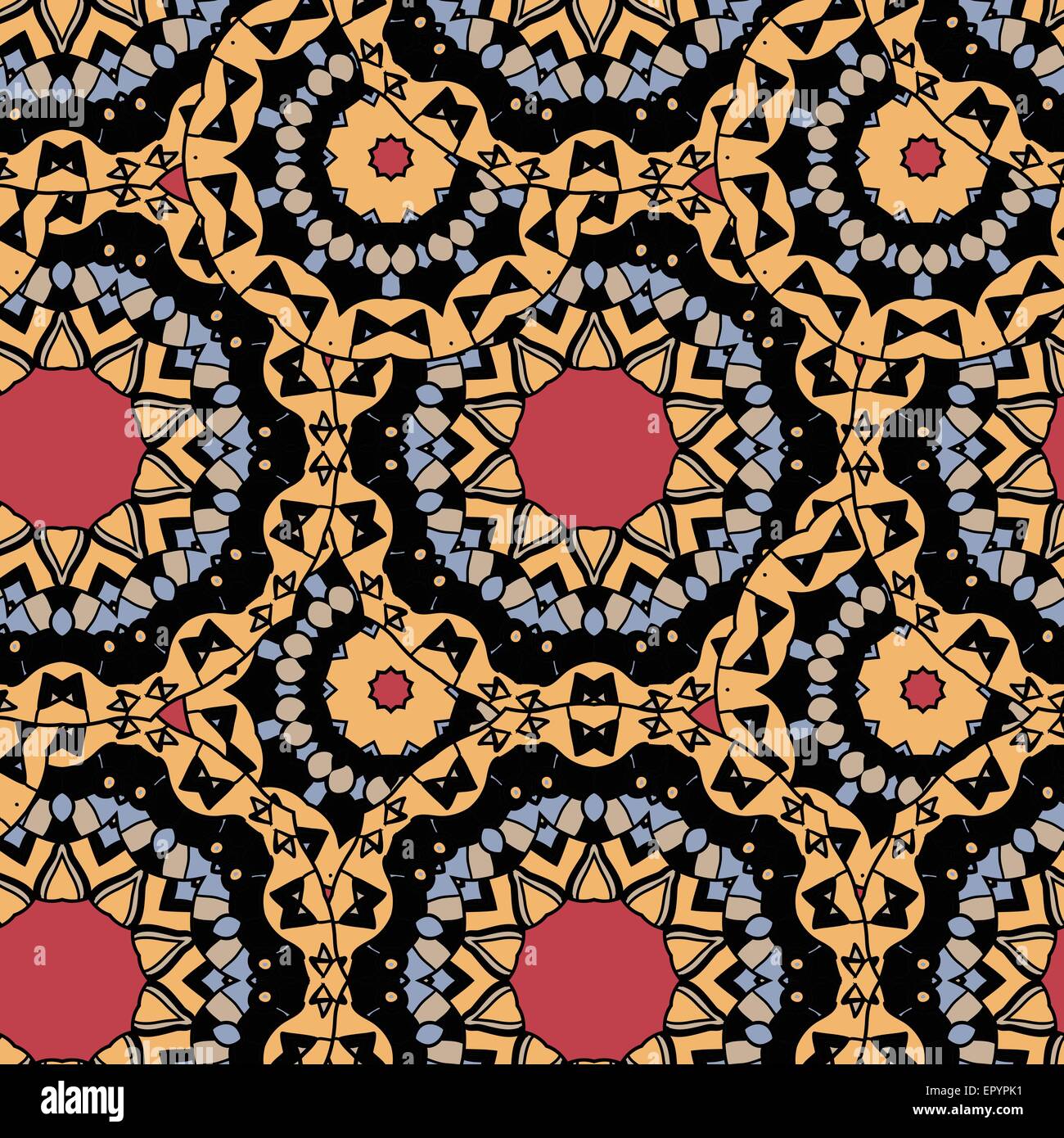 Seamless tribal wallpaper. Endless tiles vector design of yellow, gray ...