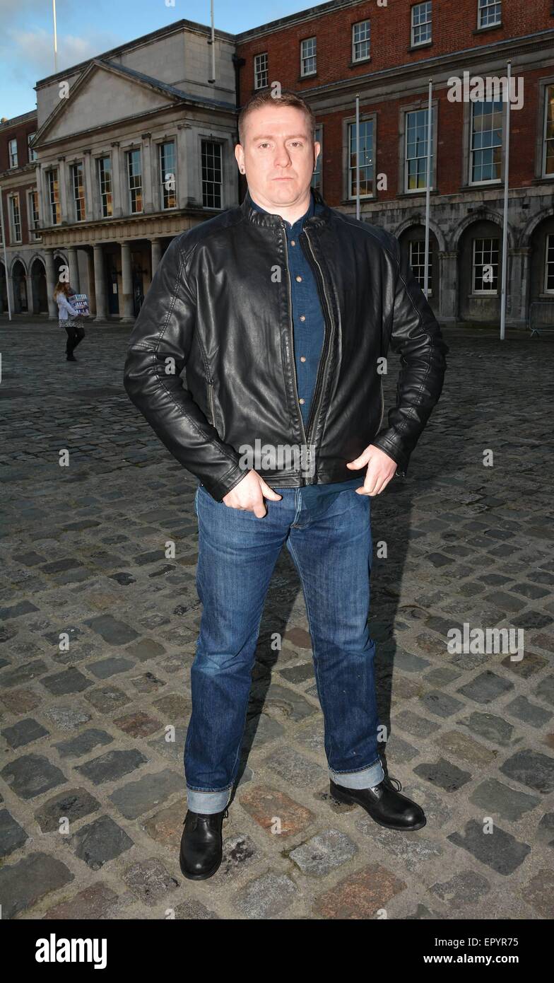 Irish singer Damien Dempsey receives an award from Irish Water Safety ...