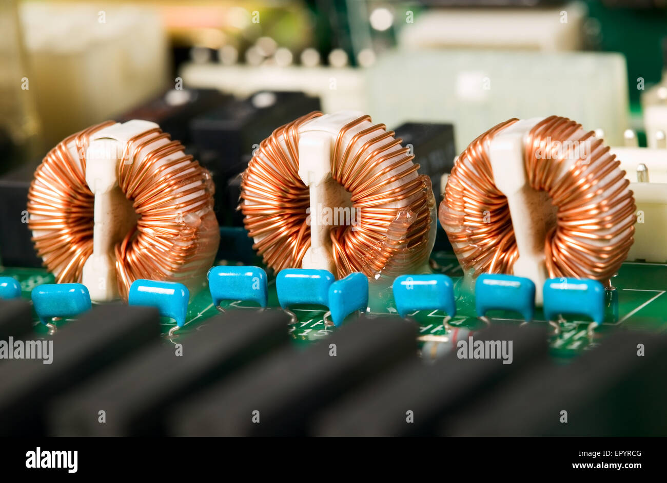 There is electronic microscheme with electrical elements Stock Photo ...