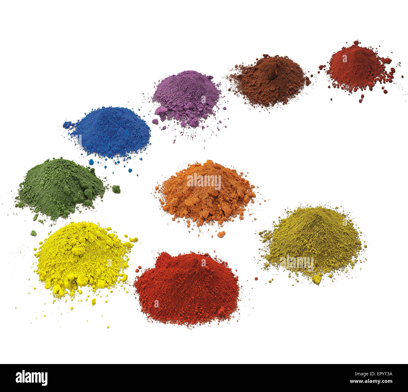 Colored pigments isolated on white background Stock Photo - Alamy