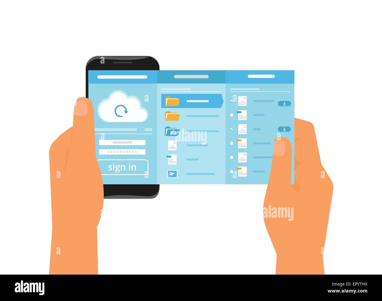 Mobile app for cloud sync Stock Vector Image & Art - Alamy