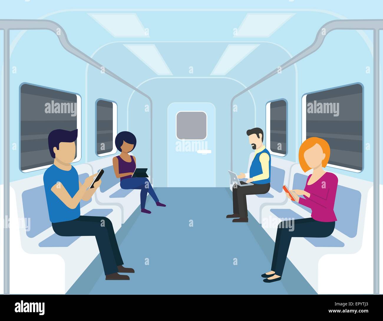 Phone in subway Stock Vector Images - Alamy
