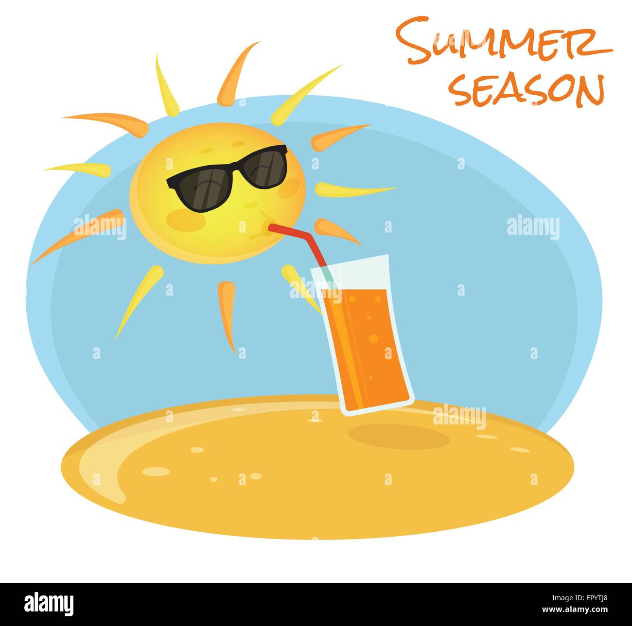 Summer sun drinking orange cocktail Stock Vector Image & Art - Alamy
