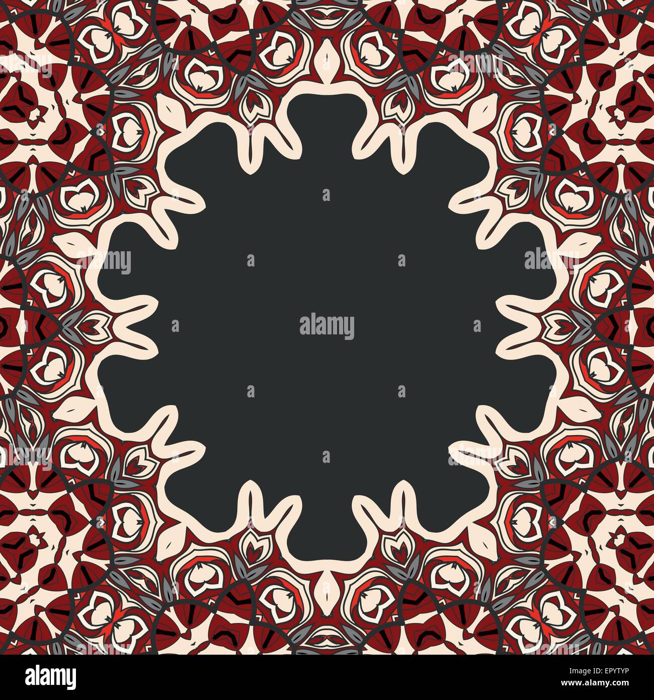 Abstract vector circle floral ornamental border frame Stock Vector ...