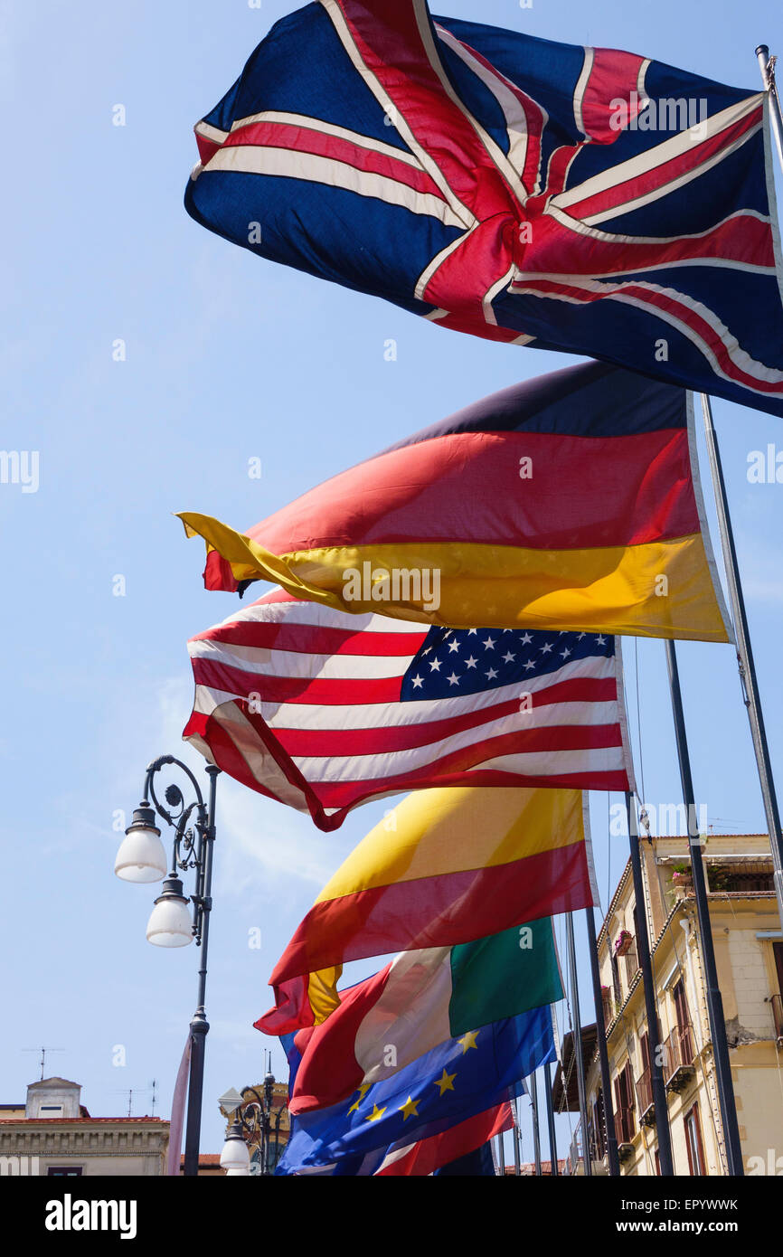 World flags flying hi-res stock photography and images - Alamy