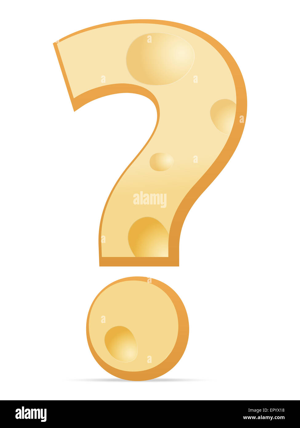Cheese question symbol on a white background. Vector illustration Stock ...