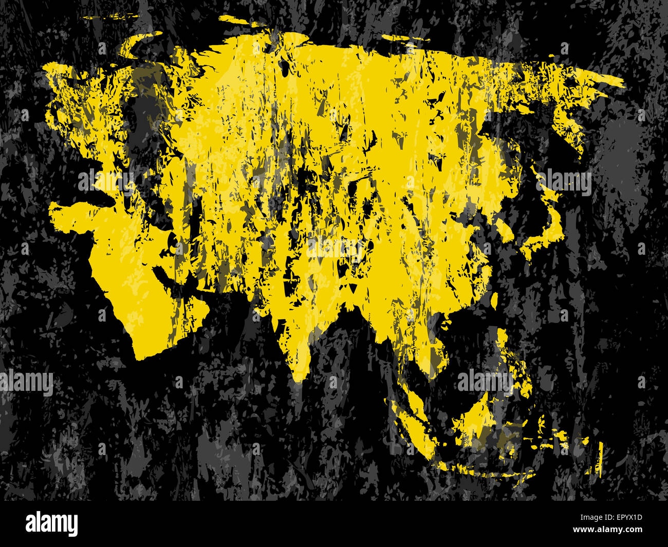 grunge Asia map on a black background Stock Photo - Alamy