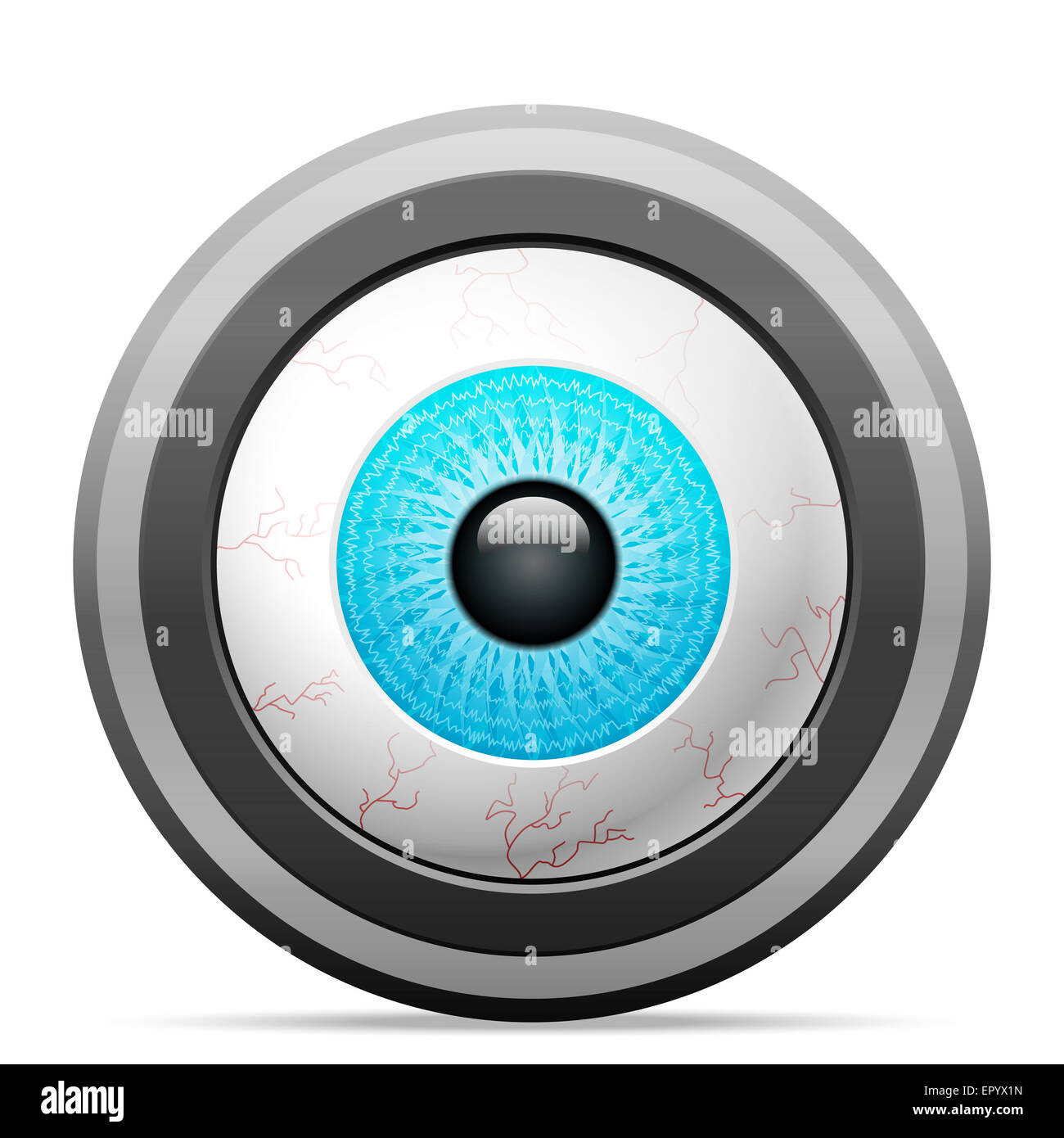 Photo camera with human eye on a white background Stock Photo - Alamy