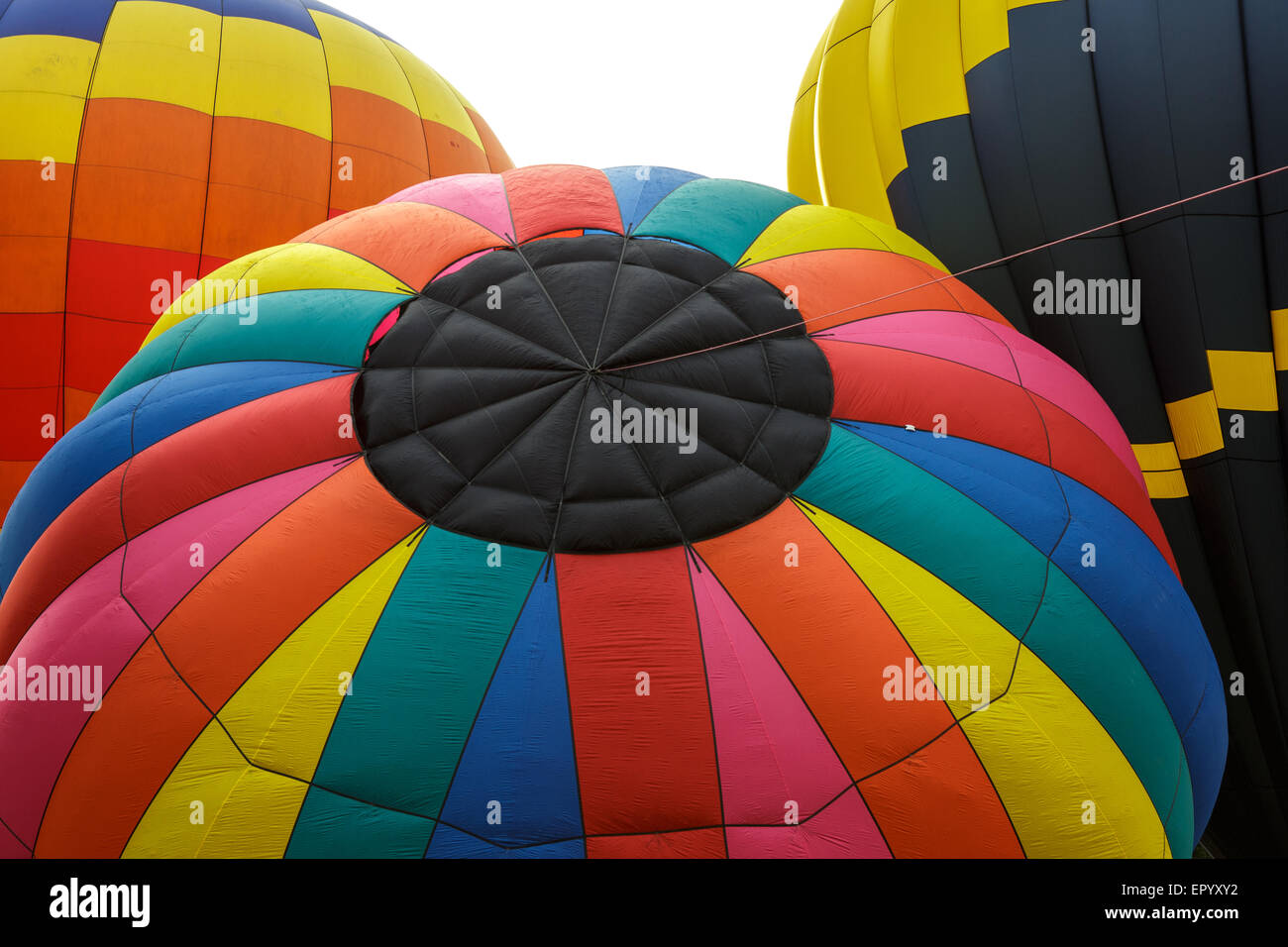 As the air is heated in the hot air balloons, causing them to rise and ...