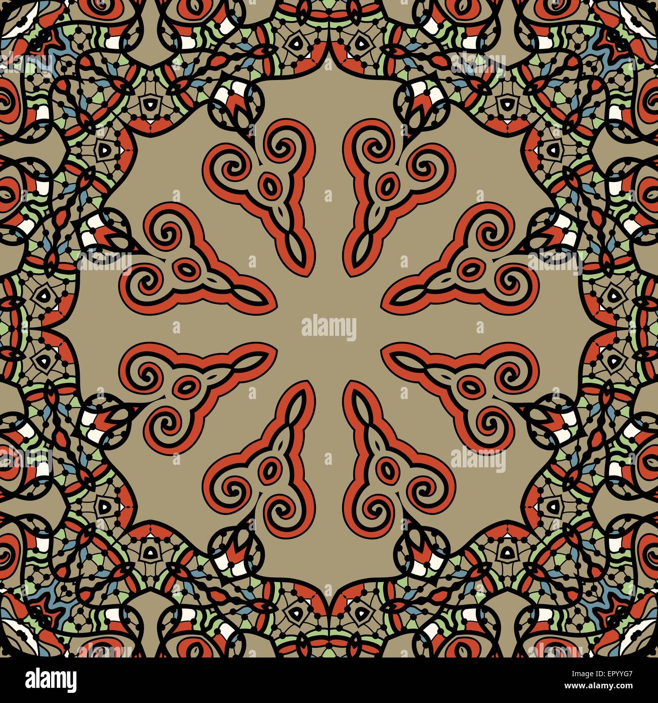 Mandala vector. Vintage tribal design flyer motif Stock Vector Image ...