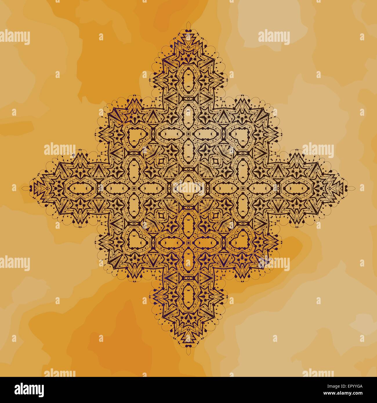 Oriental ornamental motif. Vintage hand drawn elements. Ethnic flyer ...