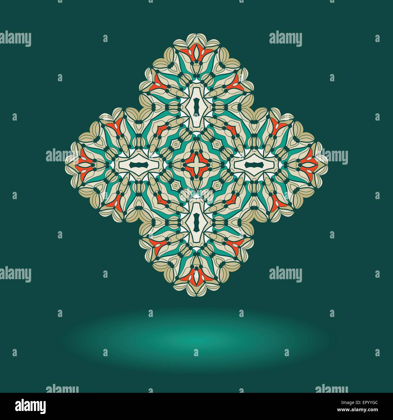 Oriental ornamental design. Tribal indian motif. Mandala flower on ...