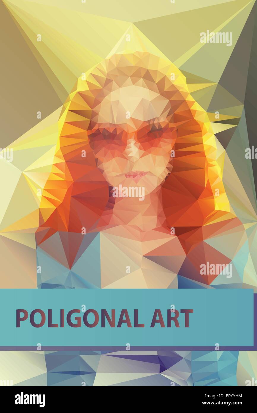 Abstract polygonal face. Triangles portrait for your design ...