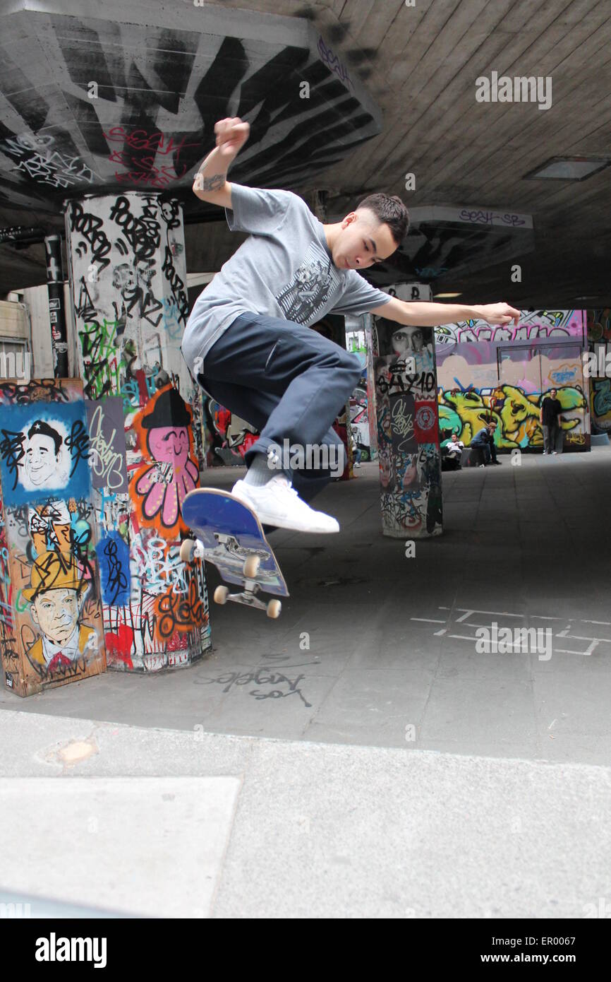 Iconic Skate Park on Southbank London, Undercroft with skaters and ...