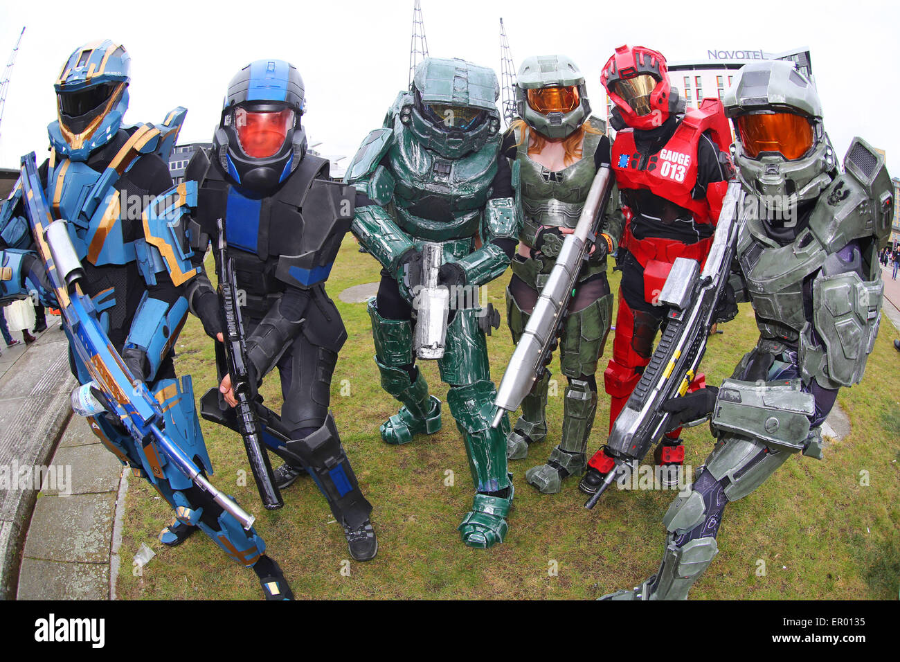 London, UK. 23rd May 2015. Participants dressed as characters from Halo ...