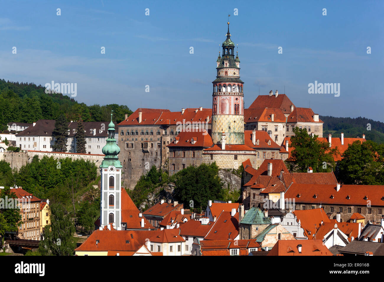 Cesky Krumlov castle panorama view Czech Republic architecture Stock ...