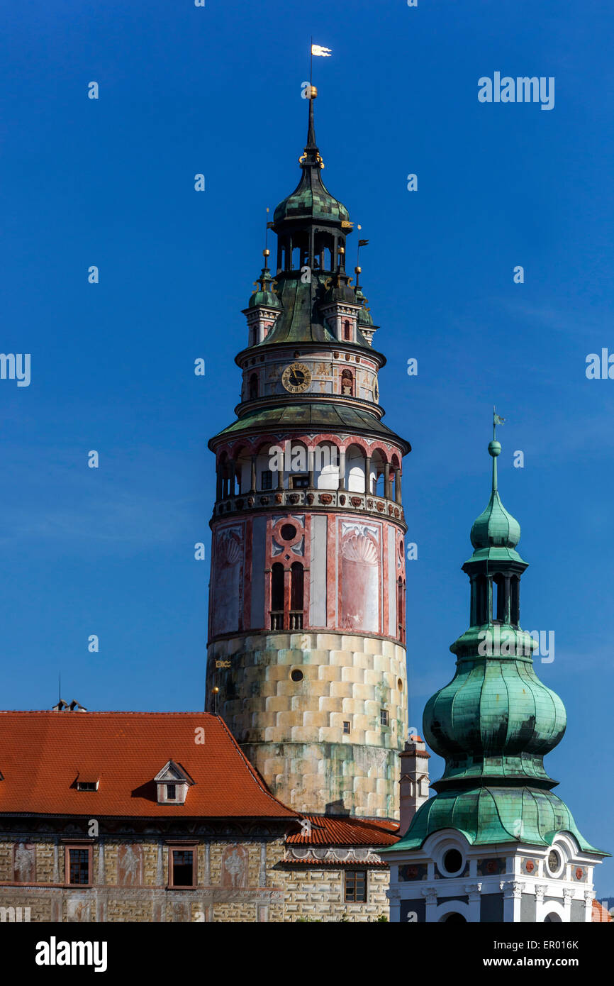 Historic lookout tower town dominant sight spire view hi-res stock ...