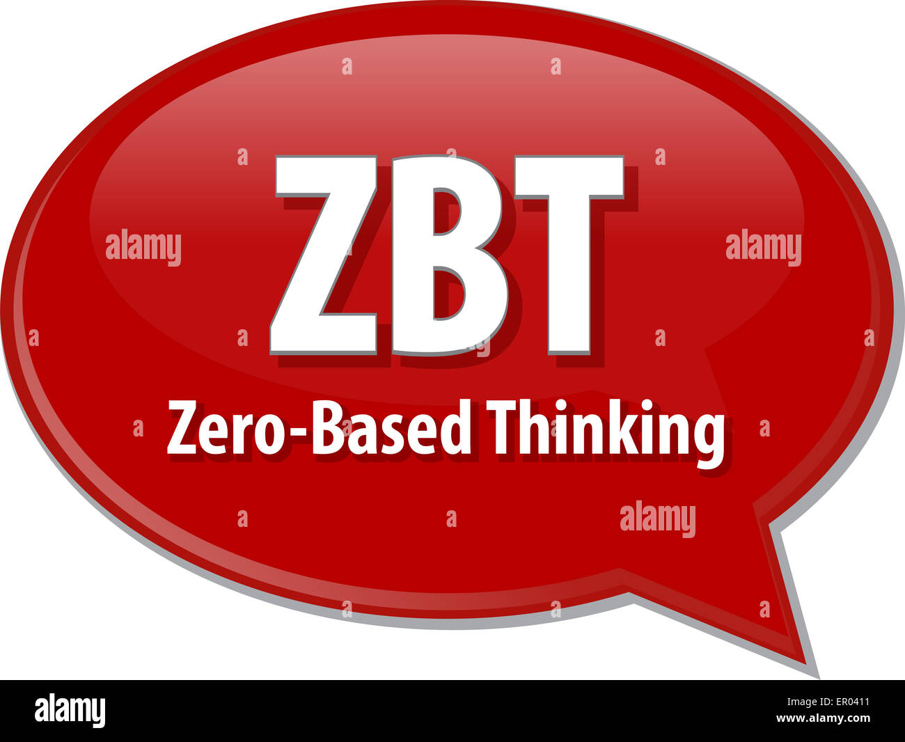 word speech bubble illustration of business acronym term ZBT Zero-Based ...