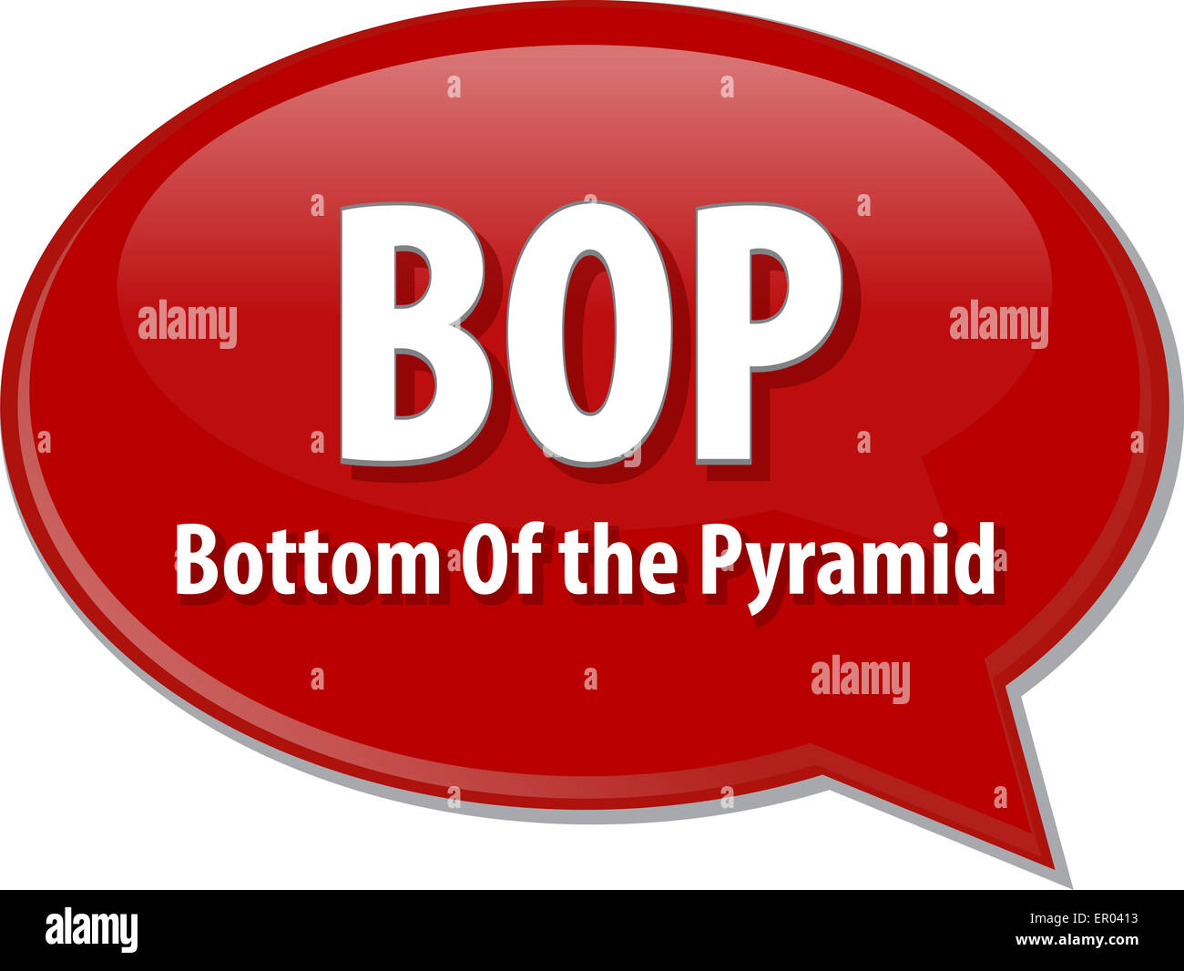 word speech bubble illustration of business acronym term BOP Bottom of ...