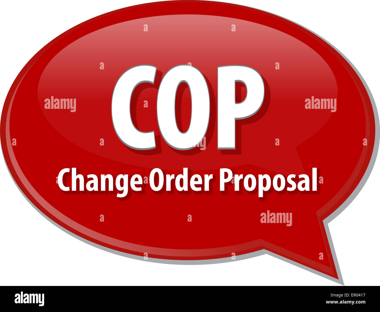 word speech bubble illustration of business acronym term COP Change ...