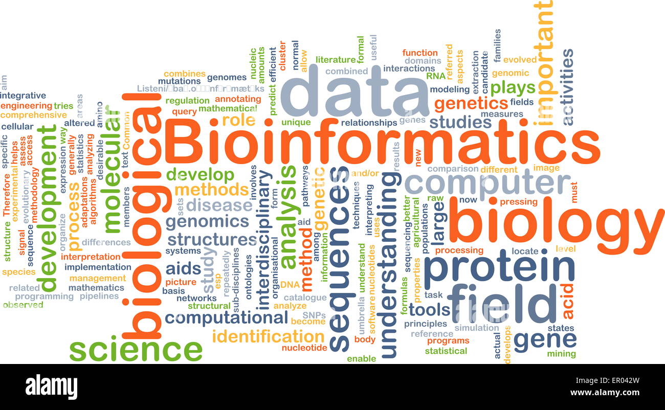 Background concept wordcloud illustration of bioinformatics Stock Photo ...